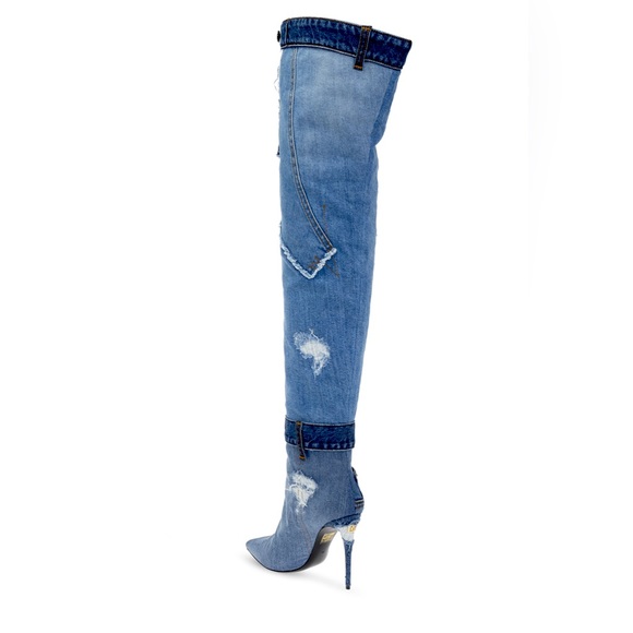 Dolce & Gabbana | Shoes | Dolcegabbana Denim High Rise Boots Exclusive ...